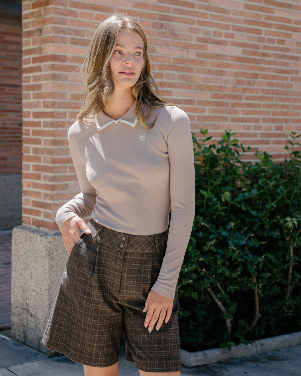 Leather Color Combination Collar Knit (Cocoa) – Fairliar USA
