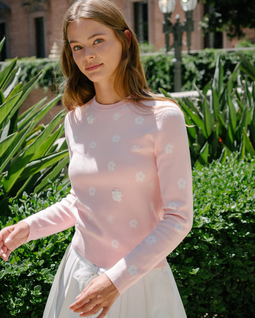 Flower Point Jacquard Knit (Pink) – Fairliar USA