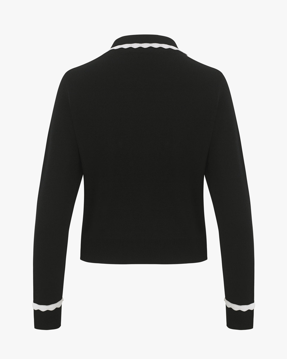 [FINAL SALE] Ruffle Collar Zip-up Cardigan - Black – Fairliar USA